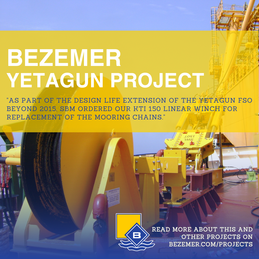 Yetagun Project Myanmar | 150 Ton Linear Winch | Bezemer Group